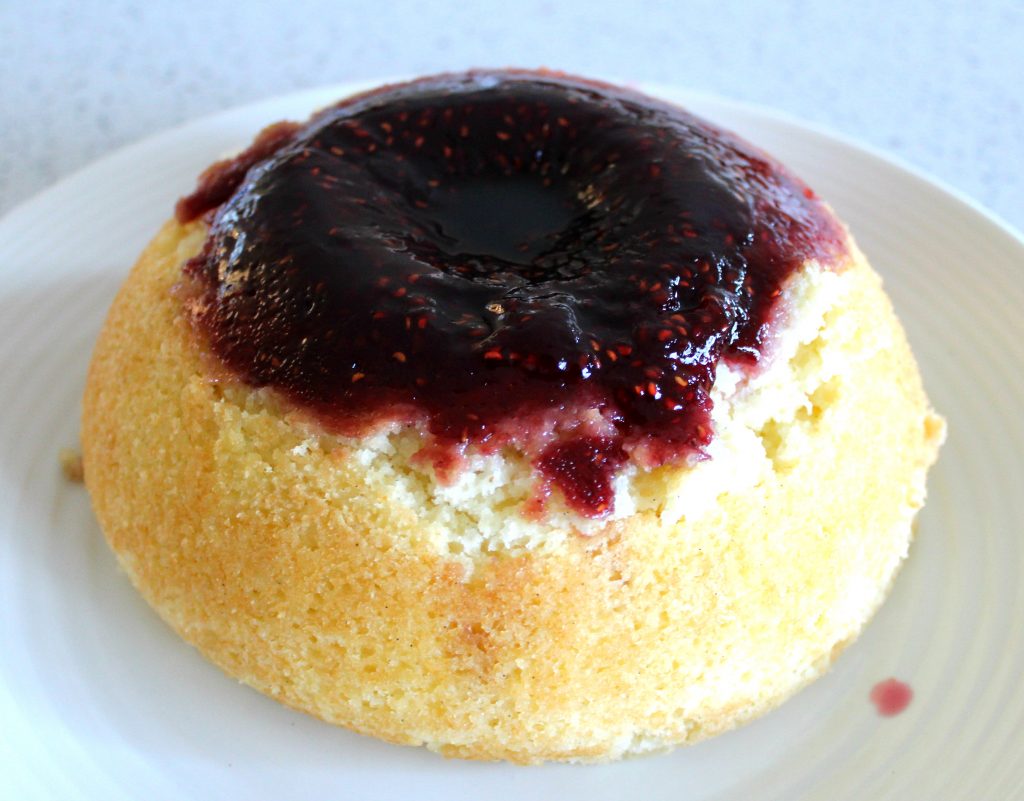 Wheat Free “Cut Head” Raspberry Sponge Pudding – Karen Really Likes Food