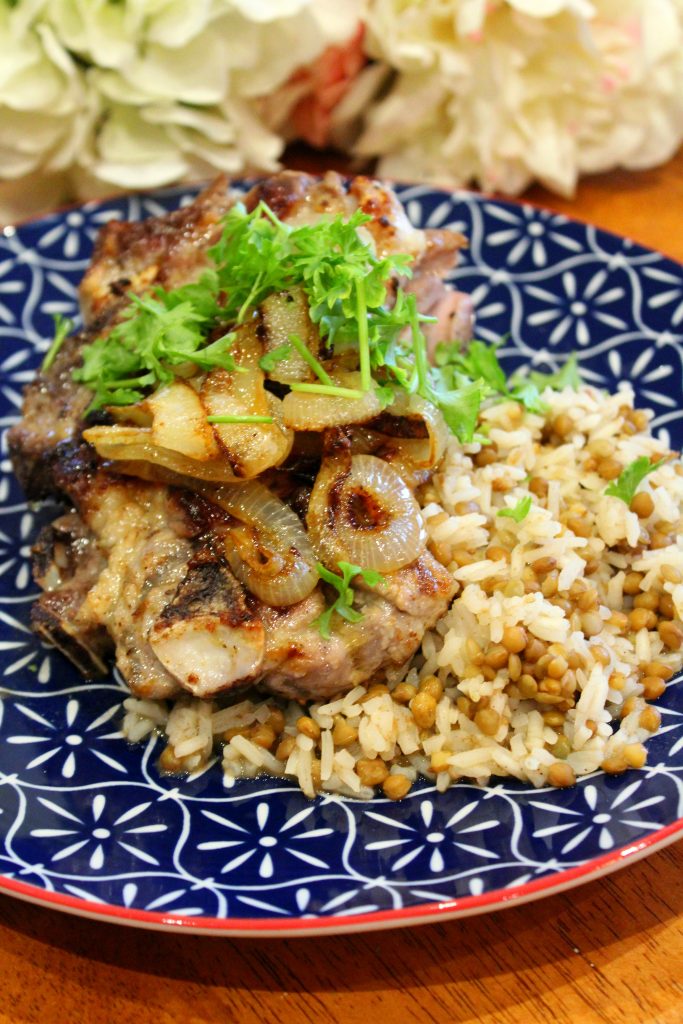 Lamb Chops with Egyptian Lentils and Rice – Karen Really Likes Food
